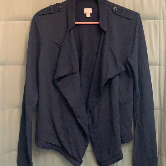 Converse | Sweaters | Converse One Star Xl Blue Open Front Epaulet ...